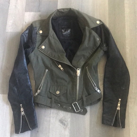 Diesel | Jackets & Coats | Diesel Cotton And Leather Motorcycle Jacket ...